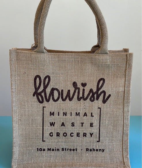 Flourish MWG Jute Bag – Minimal Waste Grocery